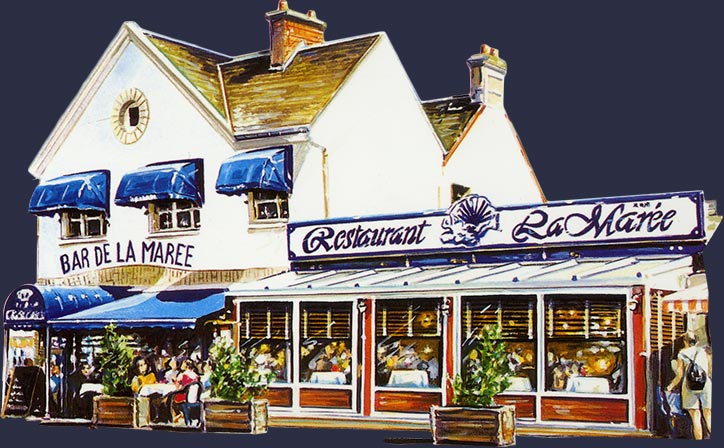 A Grandcamp-Maisy, Restaurant La Marée, Restaurant aux spécialités de la mer